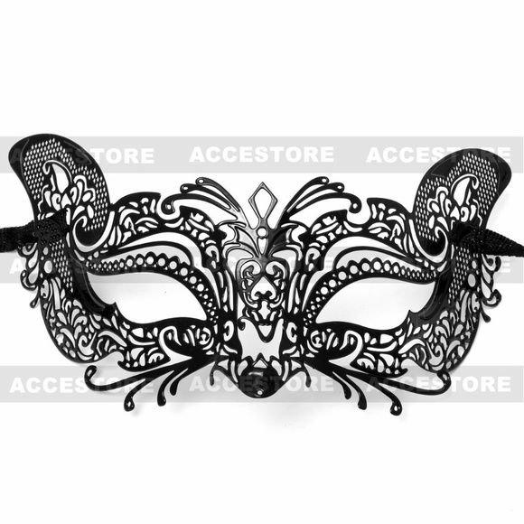 ILOVEMASKS | Accessories | Venetian Fox Masquerade Mask Black | Poshmark